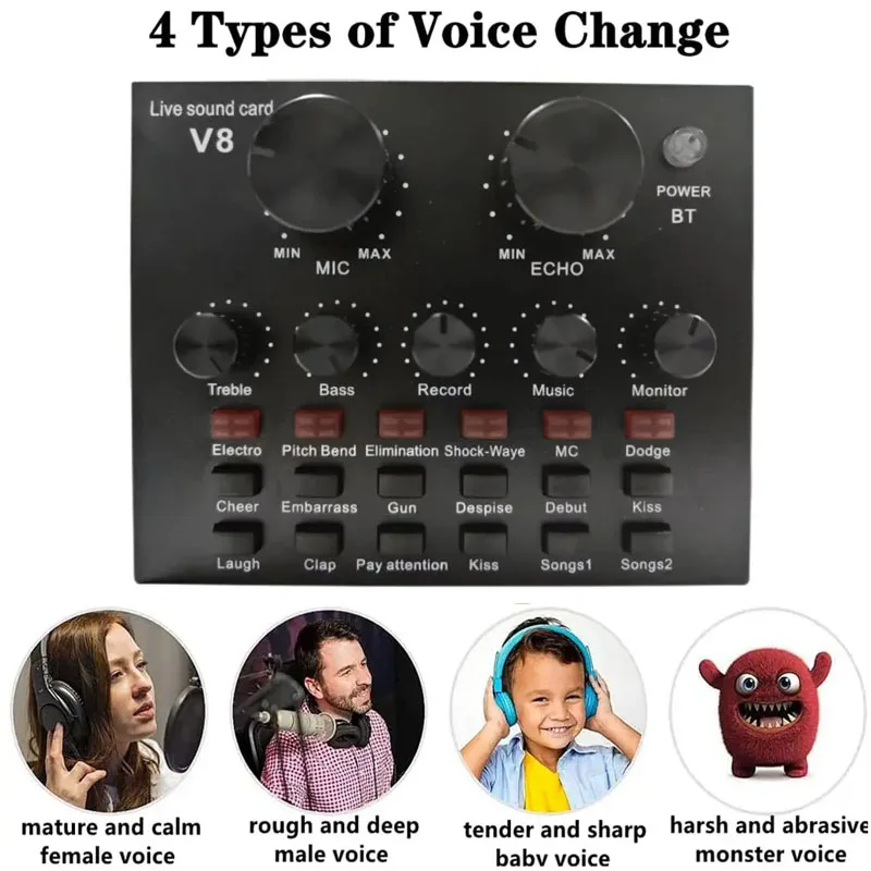 V8-Live-streaming-Sound-Card-Audio-Mixer-DJ-Mixing-Effect-Voice ...