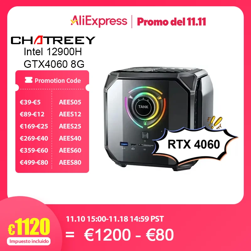 Chatreey-TANK-Mini-PC-Intel-Core-i9-12900H-i7-12700H-con-Nvidia-3080 ...