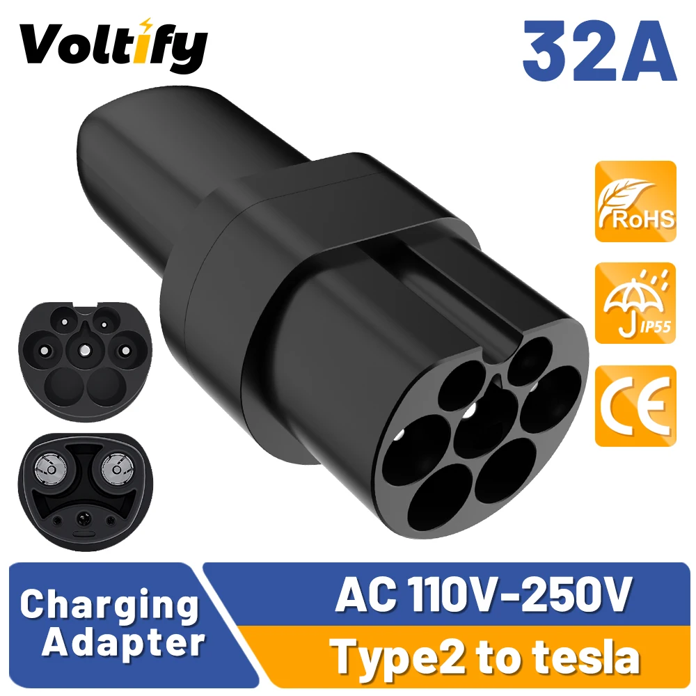 Type-2-To-Tesla-Adapter-DC-AC-Type2-Tesla-Adaptor-EV-Charger-IEC62196 ...