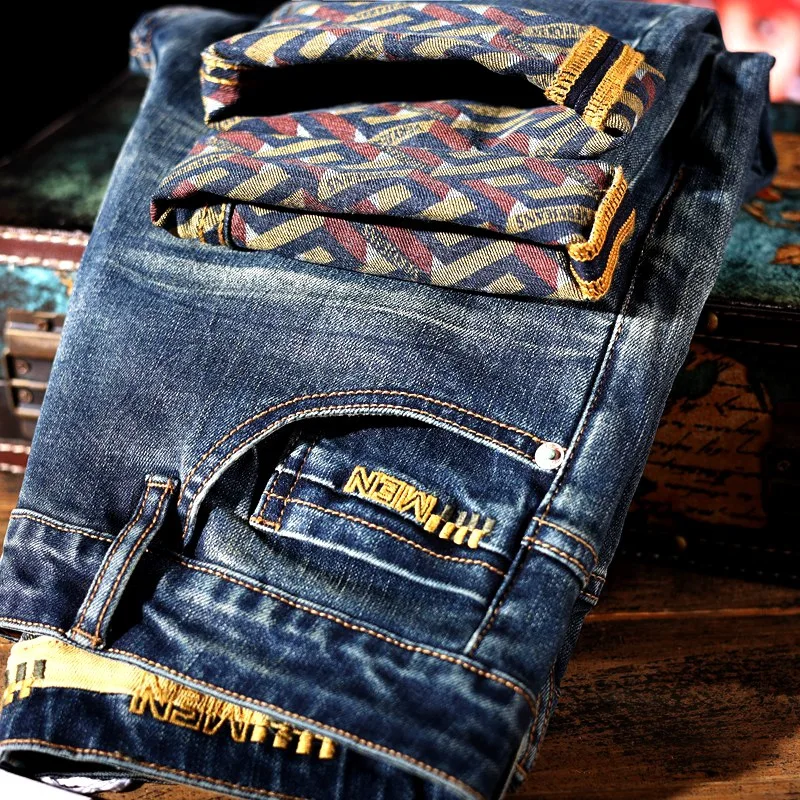 Embroidery-Printed-Jeans-High-Quality-Men-s-Brand-Slim-Straight-Spring ...