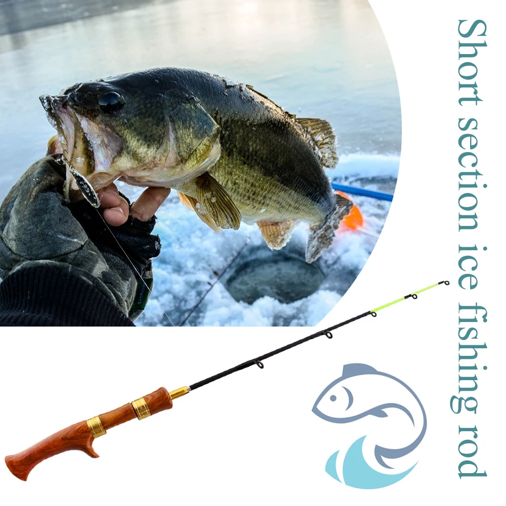 62CM Mini Telescopic Ice Fishing Rod Portable Carbon Fiber River Shrimp ...