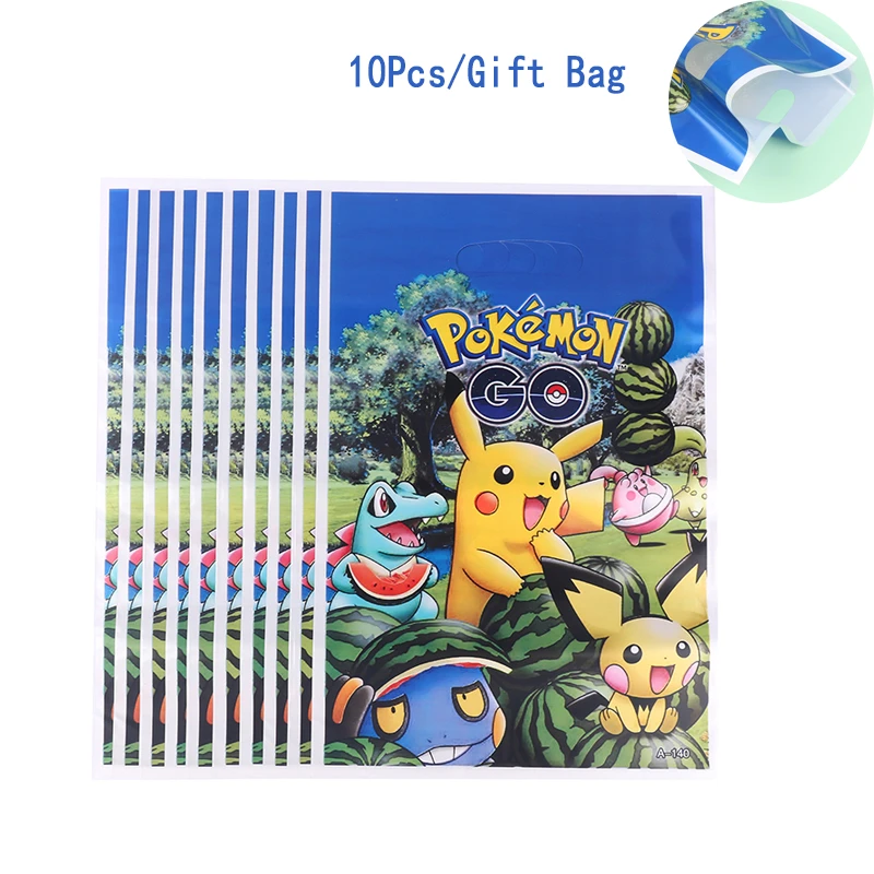 10Pcs/Pack Cartoon Pokemon Pikachu Candy Bag Gift Bag Kids Birthday ...