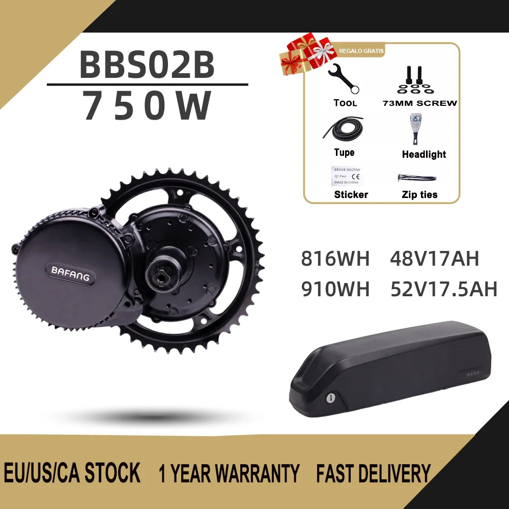 Ebike Kit BBS01 36V 500W Bafang 8fun BBS02 MID Drive Motor Kit Electric ...