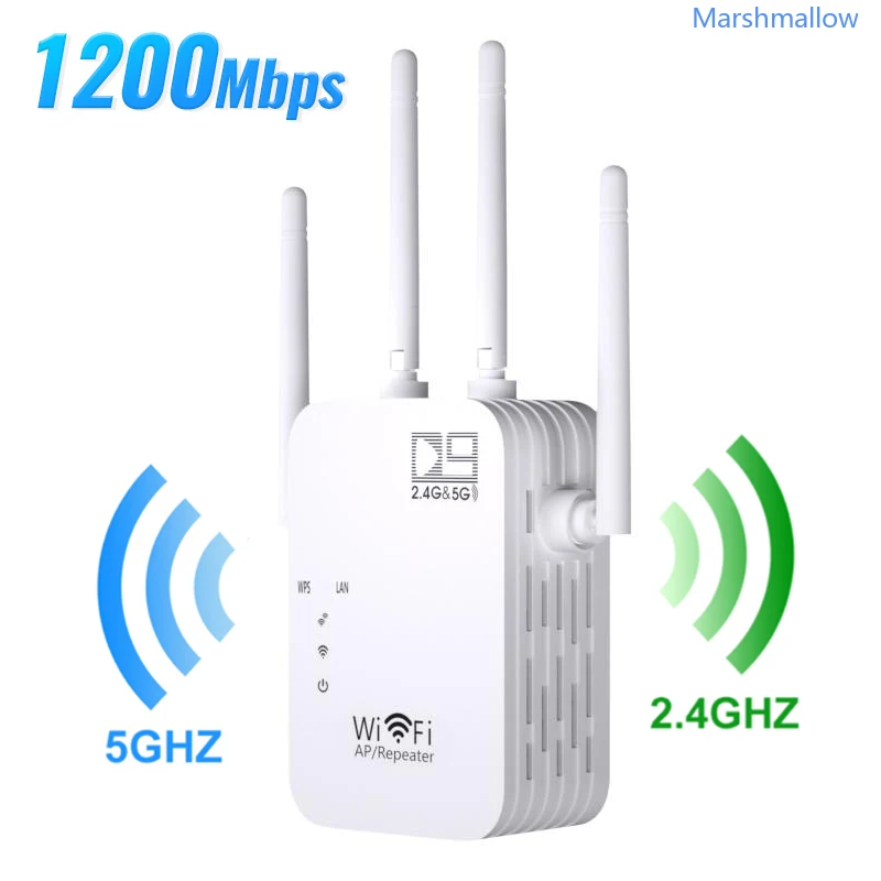 5Ghz Wireless WiFi Repeater 1200Mbps Router Booster 2.4G wifi Long Range Extender 5G Signal ...
