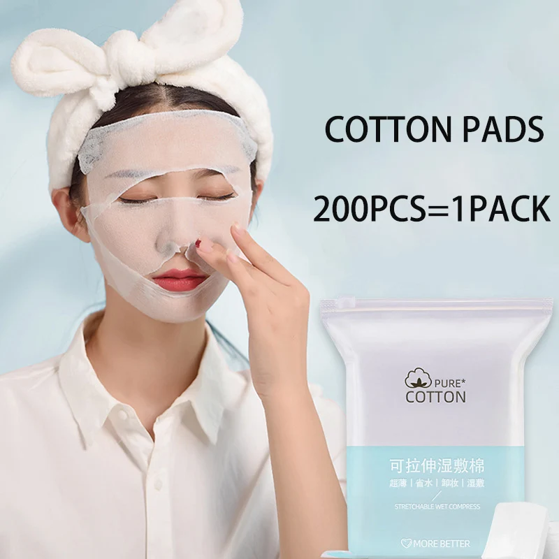 200PCS-Cotton-Pads-Disposable-Stretchable-Wet-Compress-Cotton-Makeup ...