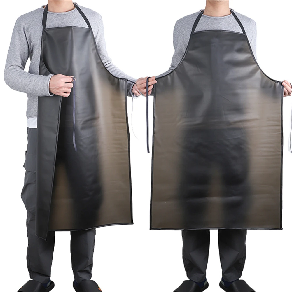 PVC-Apron-Kitchen-Waterproof-Oil-proof-Soft-Leather-Aprons-Black-Extra ...
