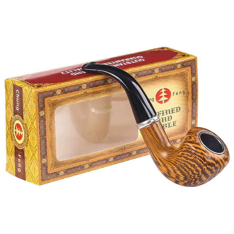 Resin-Pipe-Retro-Tobacco-Filter-Tiger-Skin-Pattern-Bent-Smoking-Tobacco ...