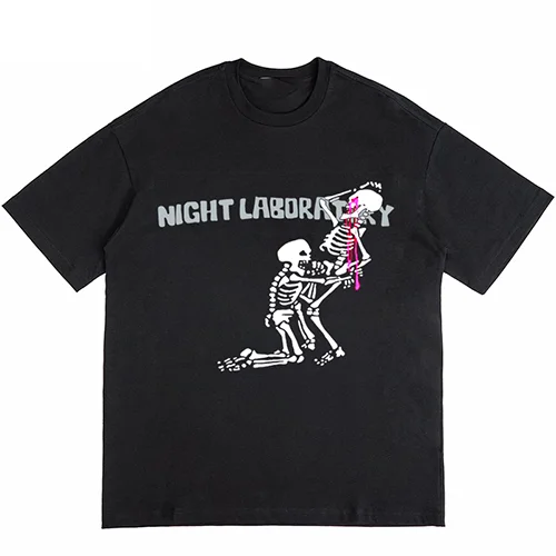 Summer-Goth-tee-Skull-T-Shirt-aesthetic-loose-men-T-shirt-punk-dark ...