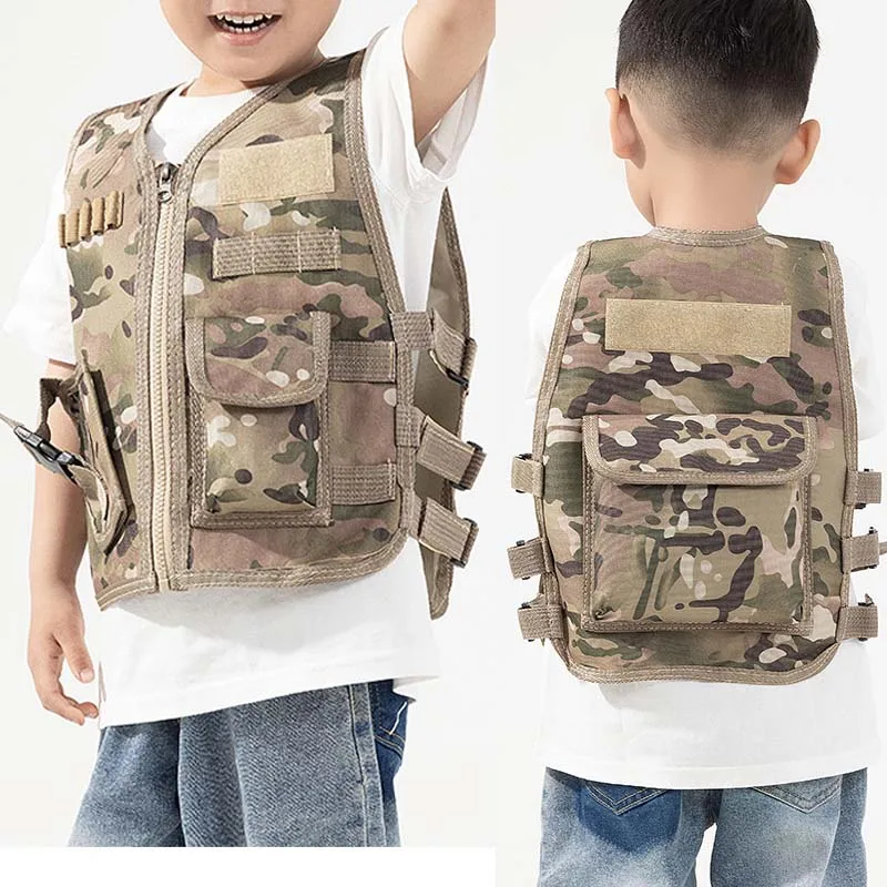 Fans Outdoor Children Tactical Vest Adjustable Camouflage CS Game Vest ...