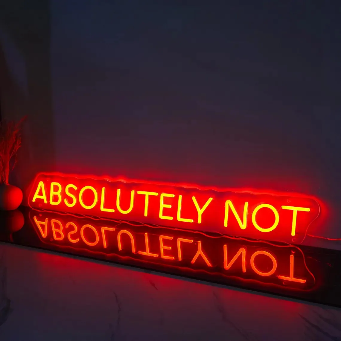 Absolutely Not Neon Sign, Funny Quote Led Neon Light, Sarcastic Saying ...