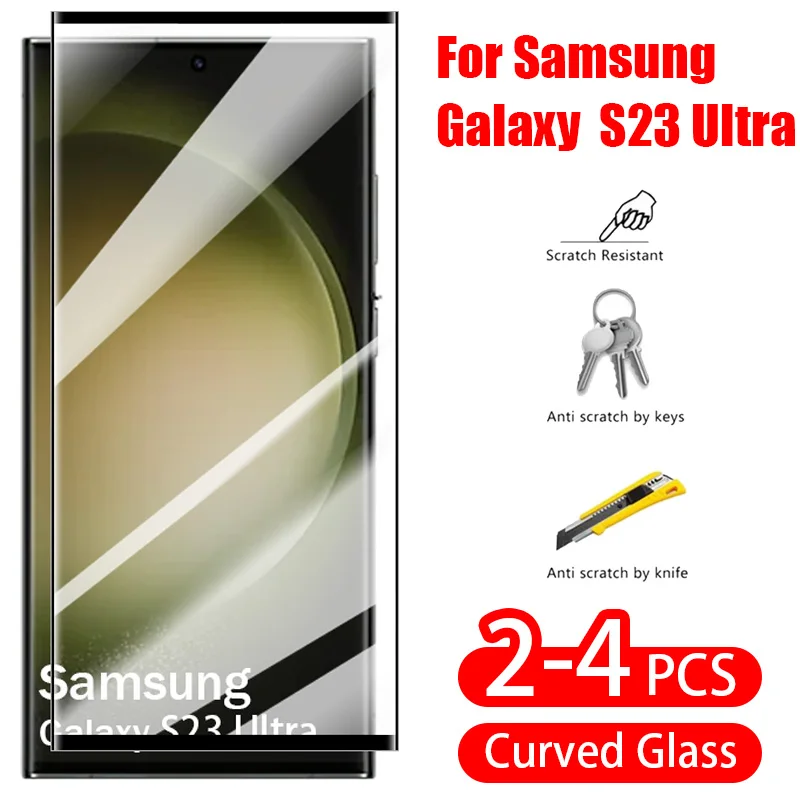 For-Samsung-Galaxy-S23-Ultra-Screen-Protector-Curved-Tempered-Glass ...