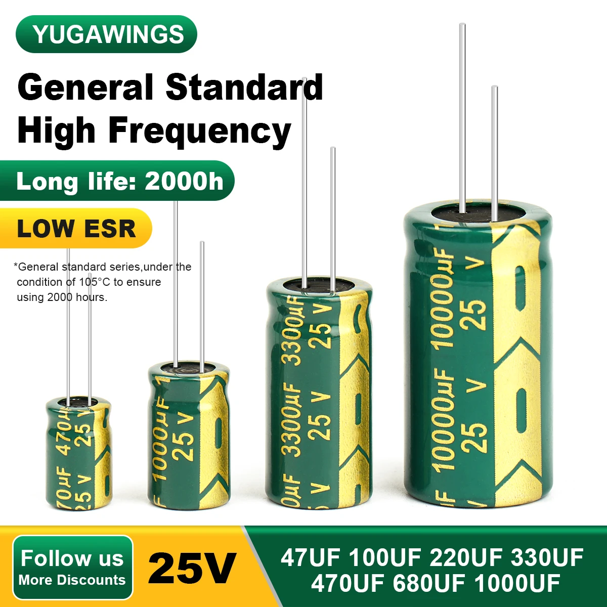 Aluminum Electrolytic Capacitor 25v 47uf 100uf 220uf 330uf 470uf 680uf ...