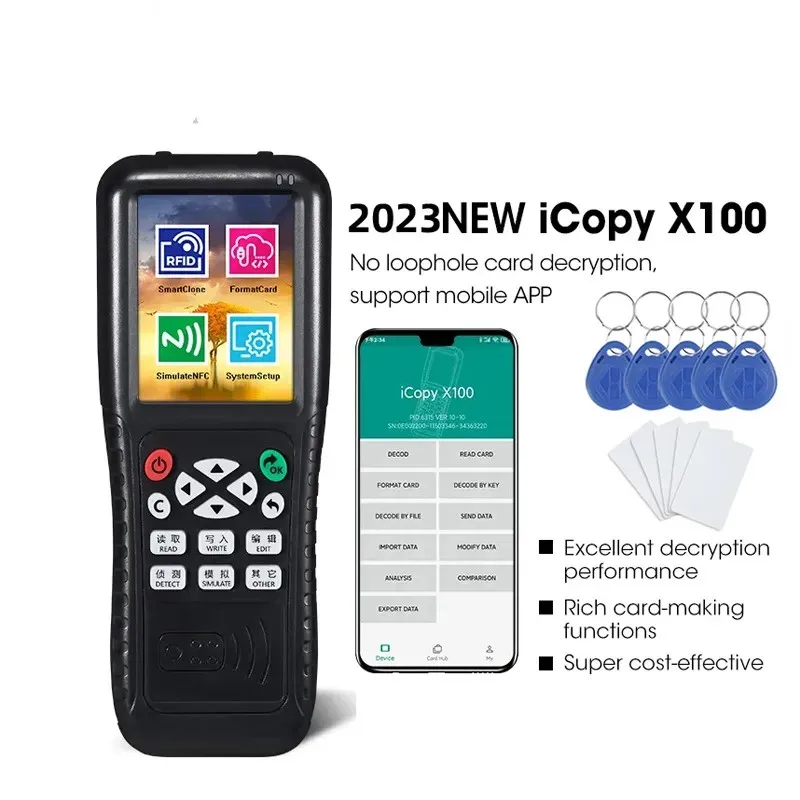 Icopy-X100-125KHz-T5577-Rewrite-Key-Programmer-13-56MHz-UID-NFC-Smart ...