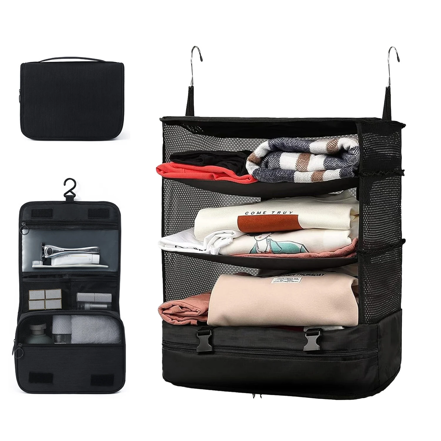 1-Piece-Portable-Hanging-Travel-Shelf-Organiser-Large-Travel-Essentials ...