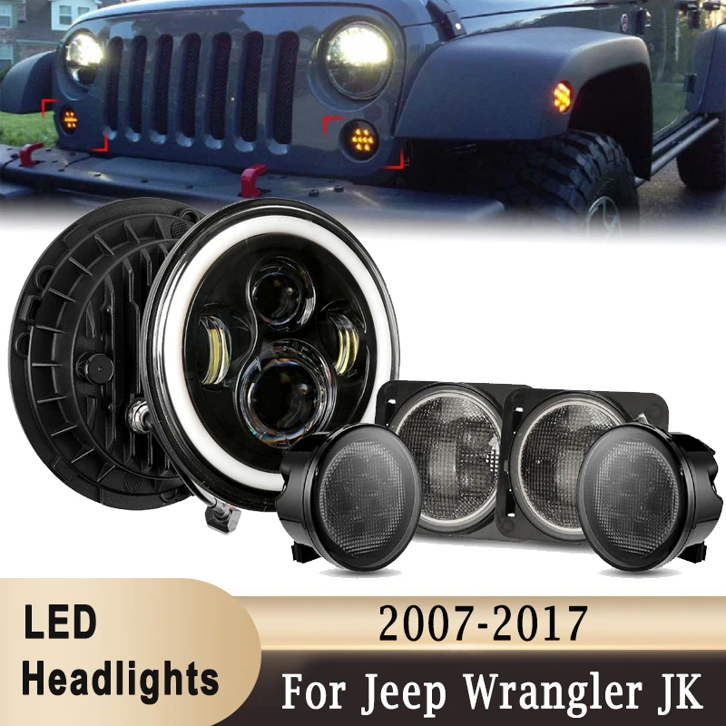 7-inch-LED-Headlights-Front-Bumper-Turn-Signal-Fender-Lights-for-Jeep ...