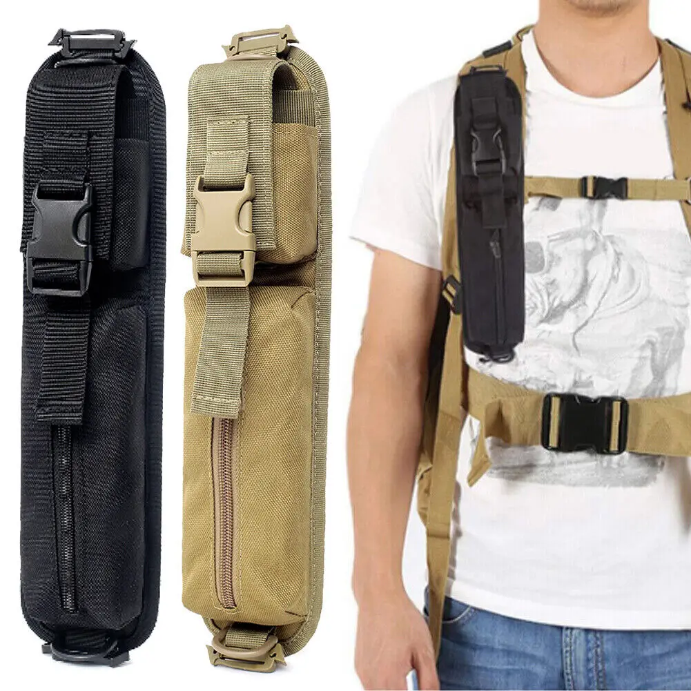 Tactical Backpack Shoulder Strap Attachment Pouch Outdoor Hunting MOLLE ...