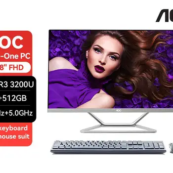 AOC All-in-One PC Desktop Computer AMD 3200U + 16G RAM + 512G SSD LCD ...