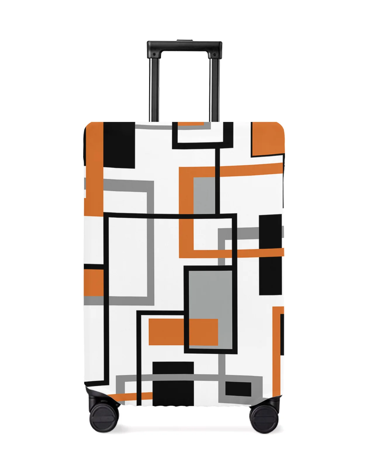 Nordic-Retro-Medieval-Geometric-Abstract-Orange-Luggage-Cover-Stretch ...