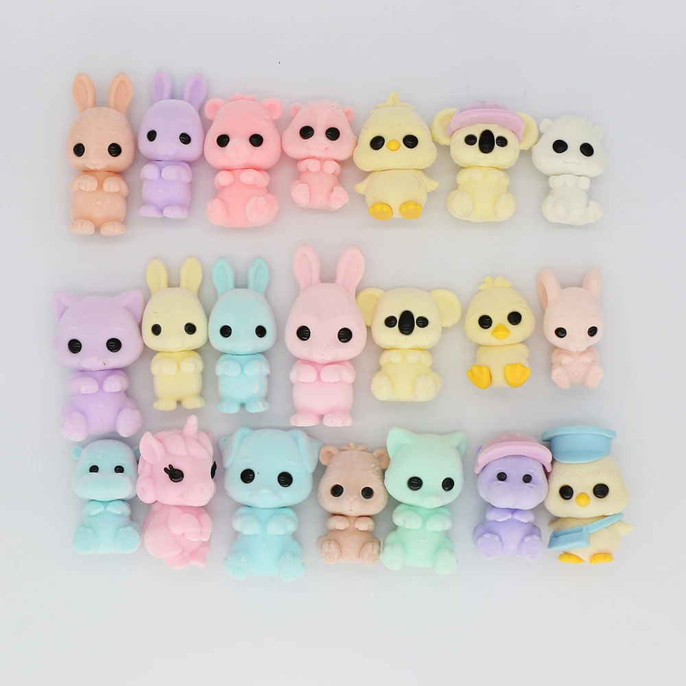 8pcs Cute Flocking animals Dog Duck Panda Sheep Penguin pet Doll for ...