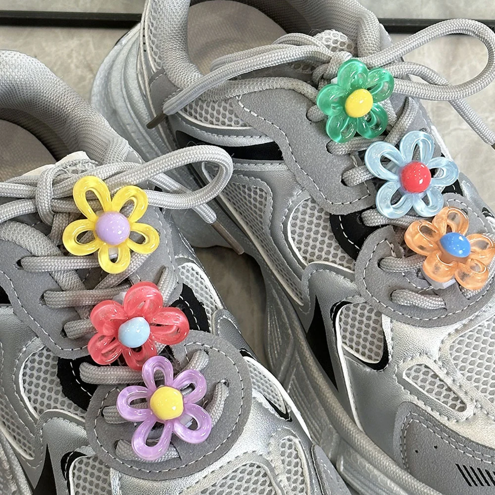 9/6PCS Colorful Flower Shoe Buckle Shoelace Charms Sneaker Flower ...