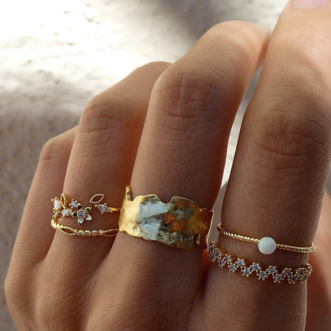 KISSWIFE Bohemian Knuckle Stacking Ring Set for Teen Girls Women’s ...