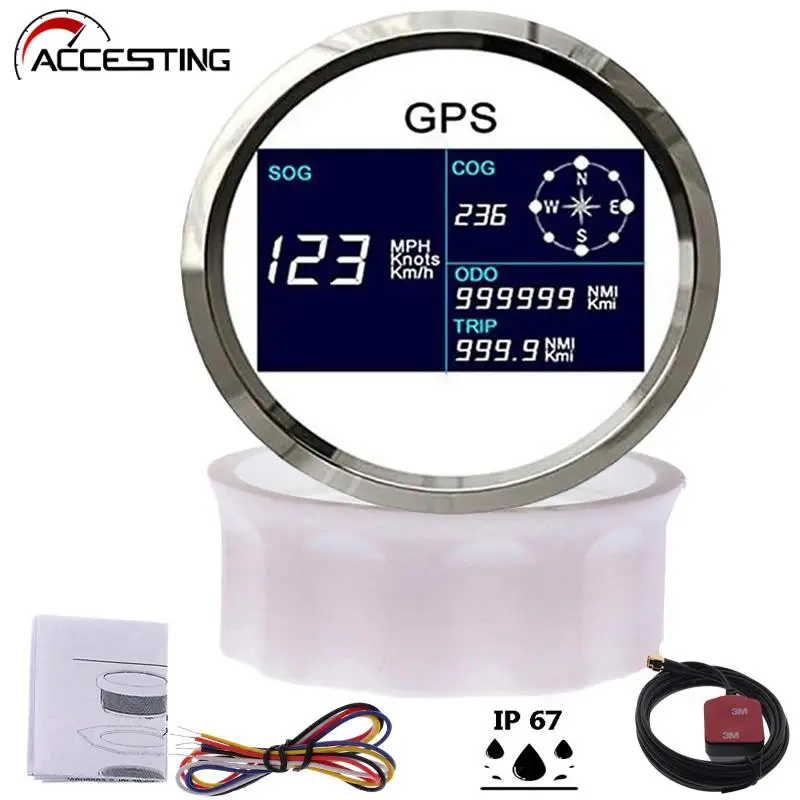 85mm Waterproof Digital Gps Speedometer Gauge With 7 Colors Backlight ...