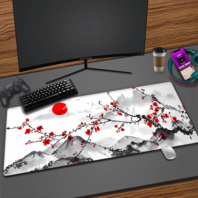 Japanese-Style-Mount-Fuji-Cherry-Blossom-Sakura-Mouse-Pad-Gamer-XL ...