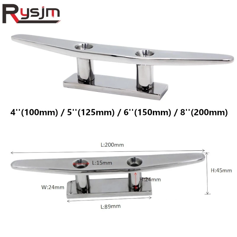 316-Stainless-Steel-Boat-Cleat-Low-Flat-Cleat-4inch-5inch-6inch-8inch ...