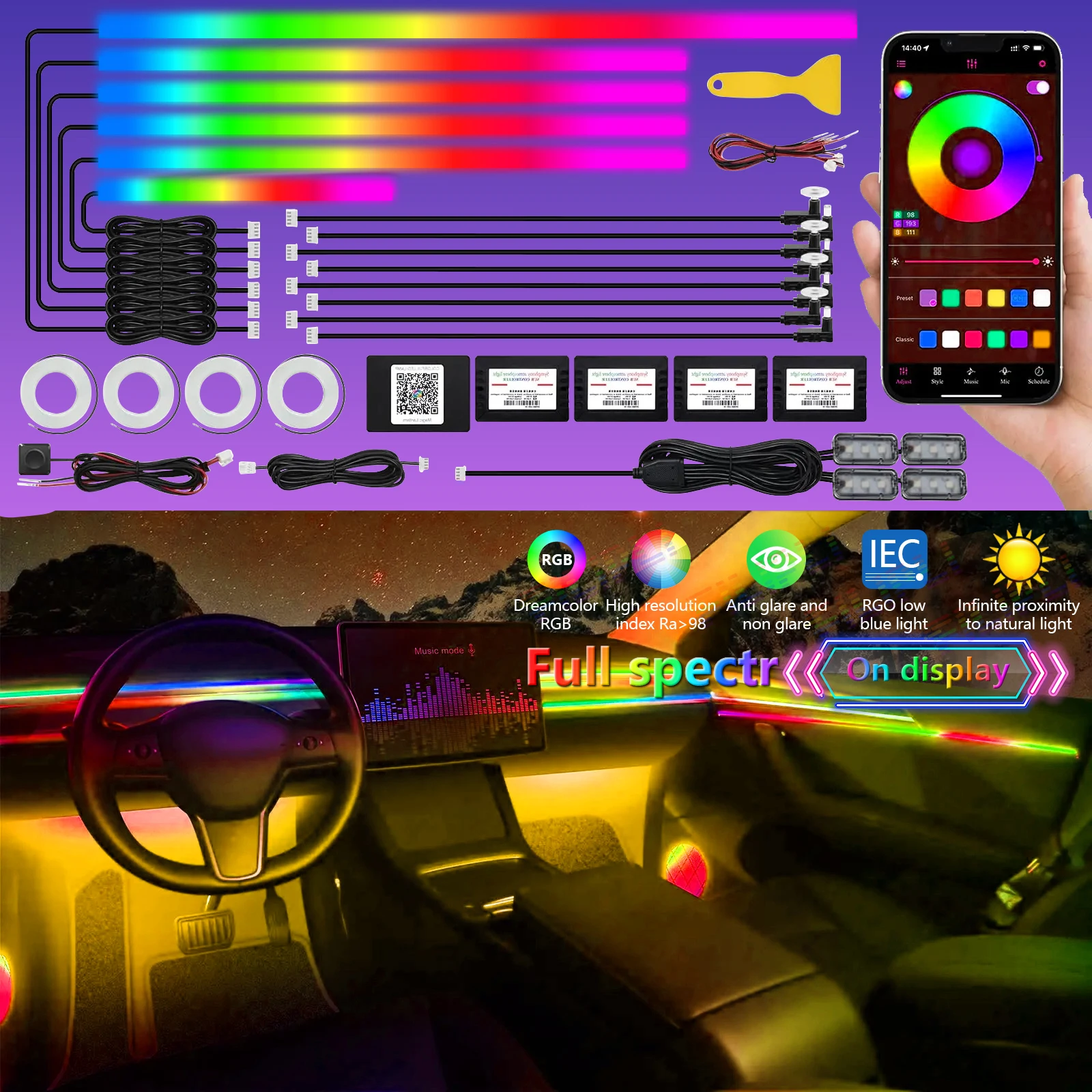 6-In1-Full-Universal-Symphony-Car-LED-Ambient-Lights-Decoration ...