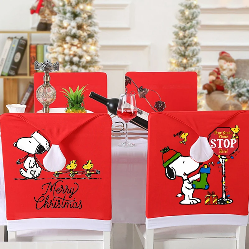 Snoopy Christmas Chair Cover Non-woven Chair Cover Home Table ...