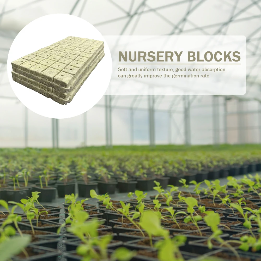 100pcs Rock Wool Seed Starters Cloning Cubes Ventilative Grow Cubes ...