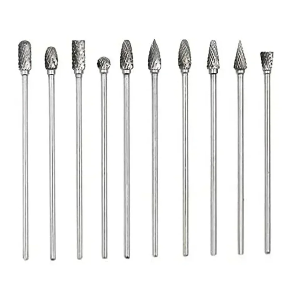 10pc 100mm Long Single/Double Cut Tungsten Solid Carbide Rotary Burrs ...
