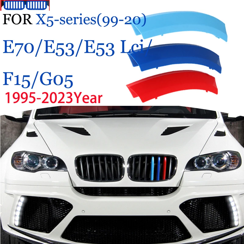 3PCS Car Racing Clip Front Grille Trim Strips For BMW X5 E53 E53 LCI ...