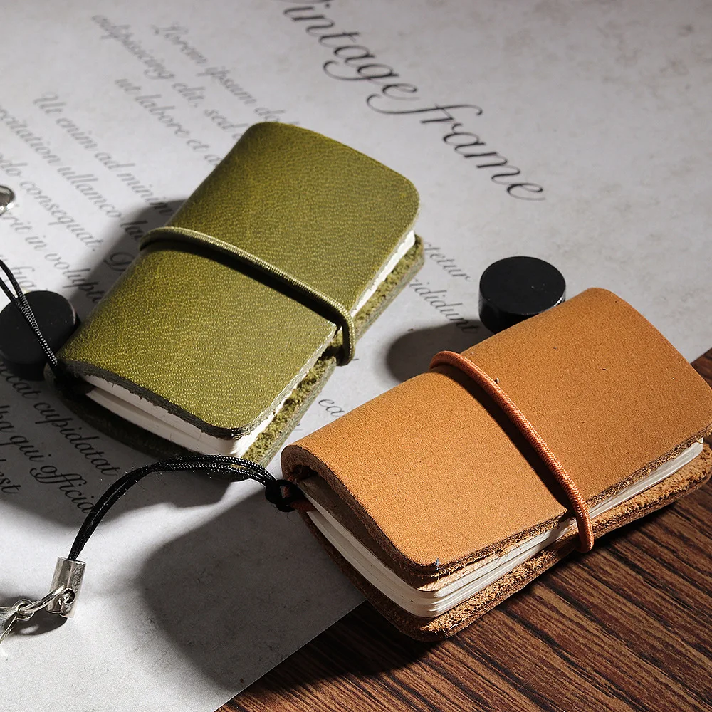Mini Vintage Notebook Handmade Leather Notepad Portable Travel Diary ...