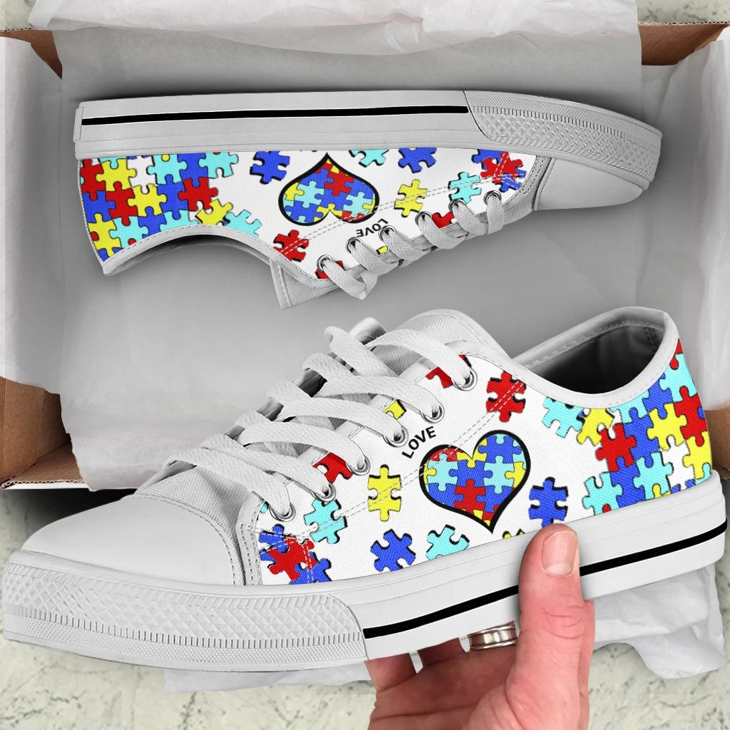 BKQU-White-Autism-Awareness-Heart-Women-Shoes-New-Retro-Lowtop-Sneakers ...