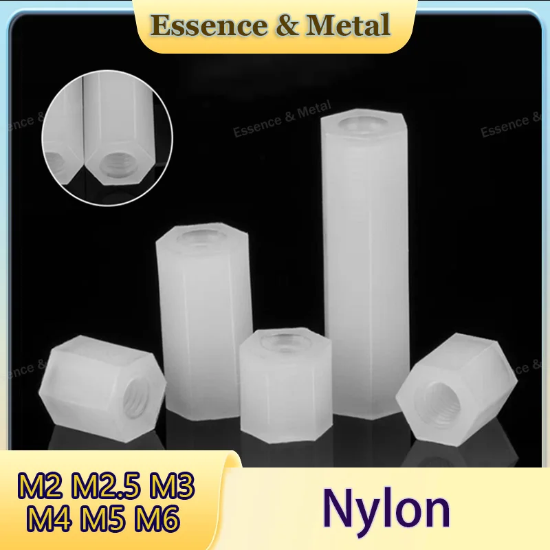 30-100Pcs White Nylon Hexagonal Isolation Column M2M2.5M3M4M5M6 Double ...