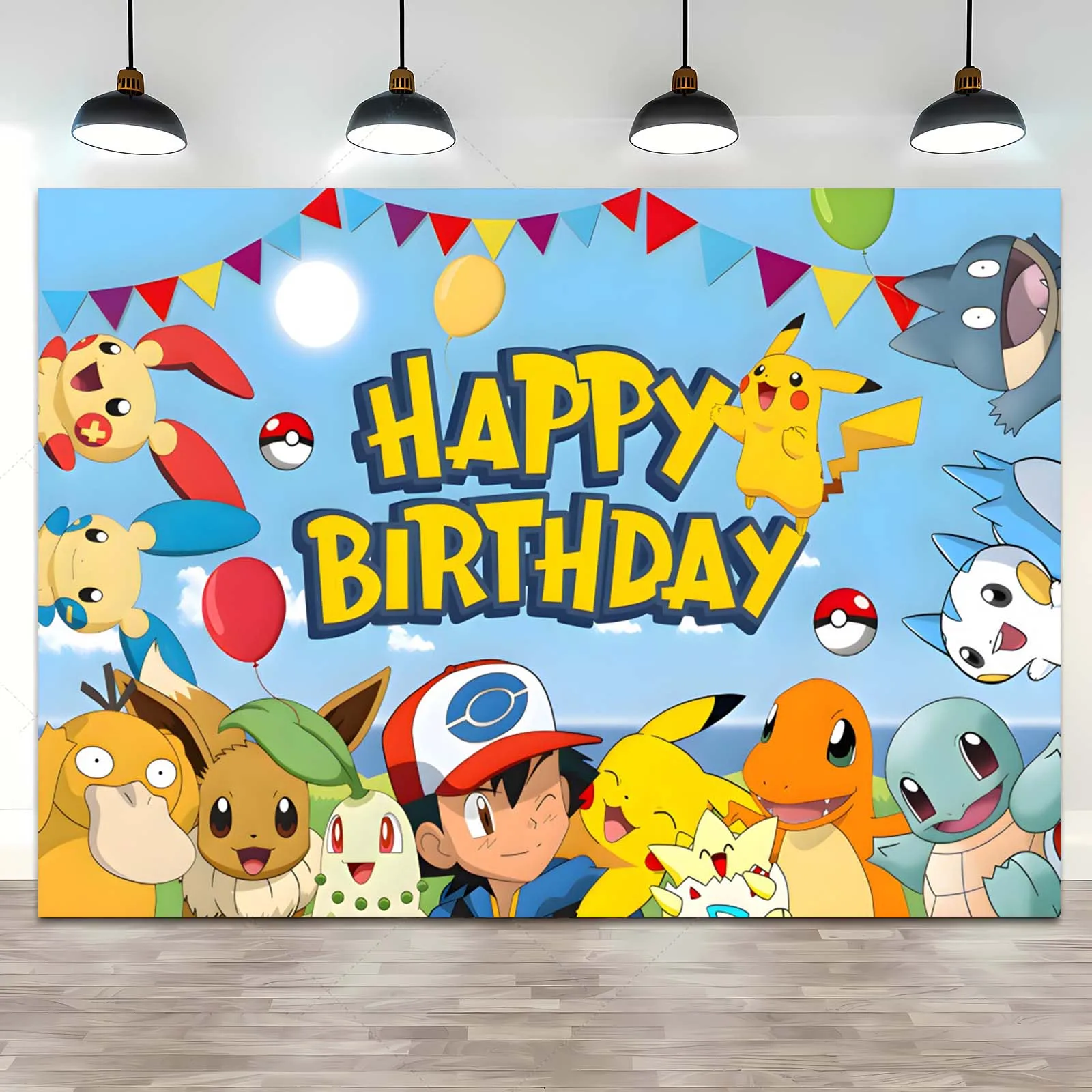 Happy-Birthday-Party-Pokemon-Backdrop-Decoration-Kids-Boy-Baby-Shower ...