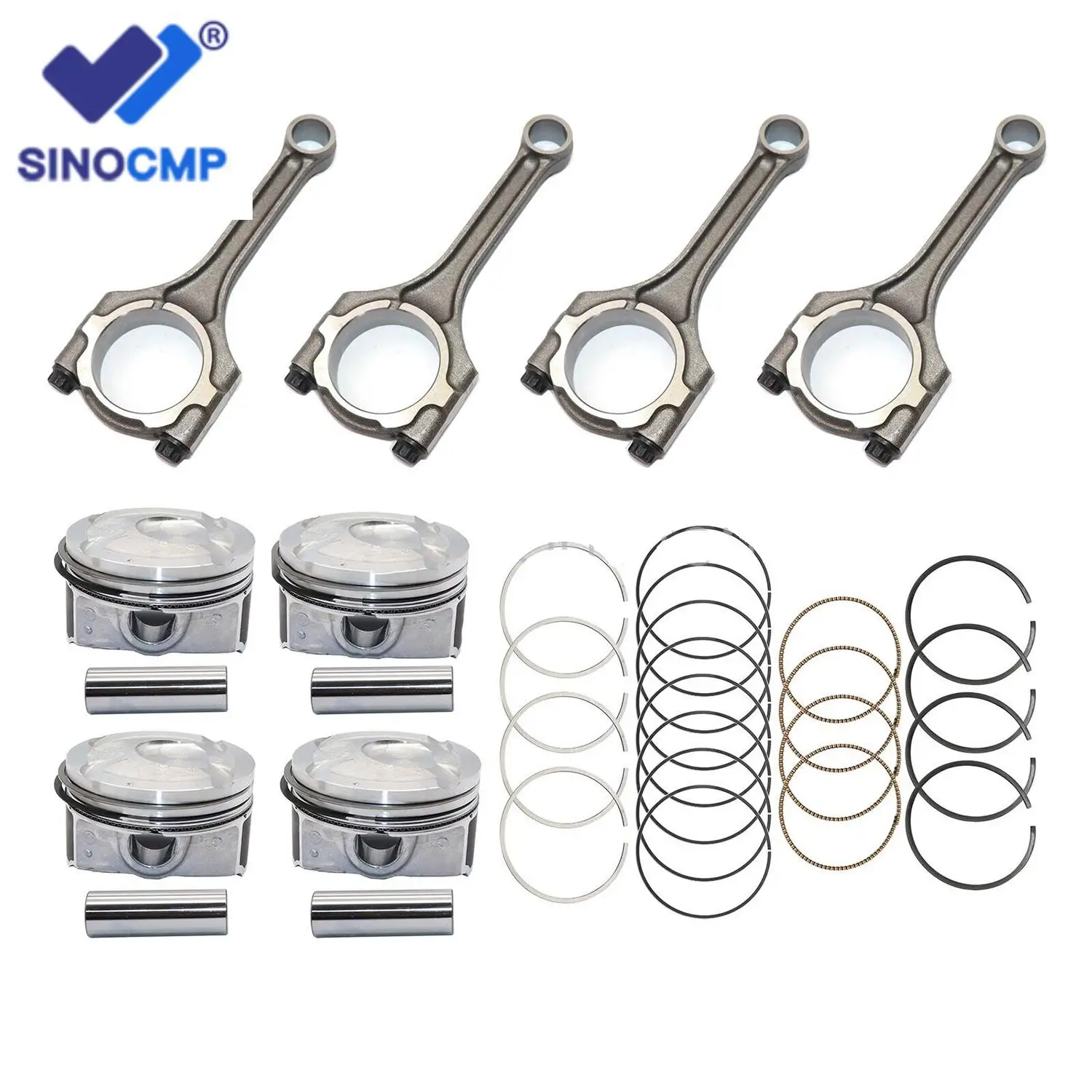 Connecting Rod & Pistons &Rings Kit 23041-2B600 23041-2B610 For Hyundai ...