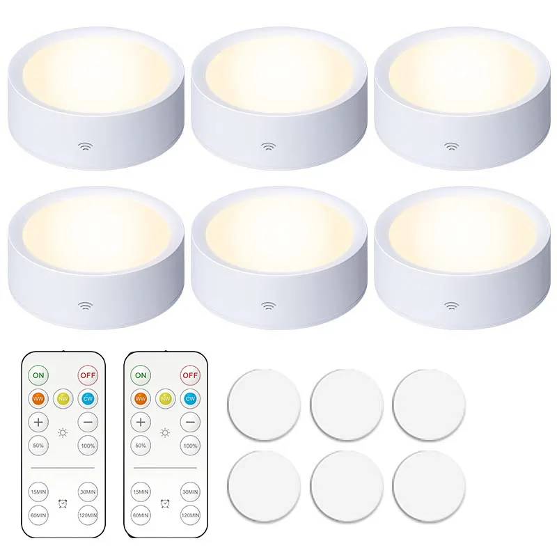 Smart-Remote-Control-Cabinet-Light-Battery-Powered-Night-Light-Dimmable ...