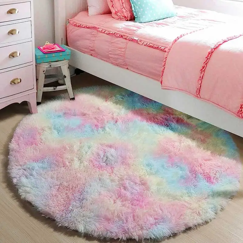 100-120-140-160-Round-Rug-Fluffy-Soft-Area-Rugs-for-Kids-Girls-Room ...