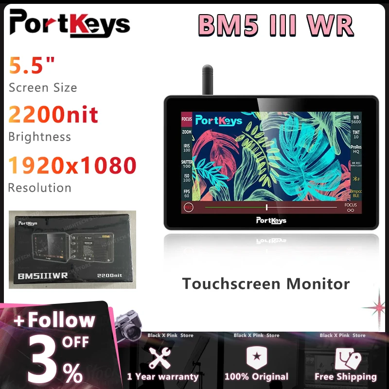 Portkeys-BM5-III-WR-Monitor-2200nit-3G-SDI-Super-Heldere-Camera-Control ...