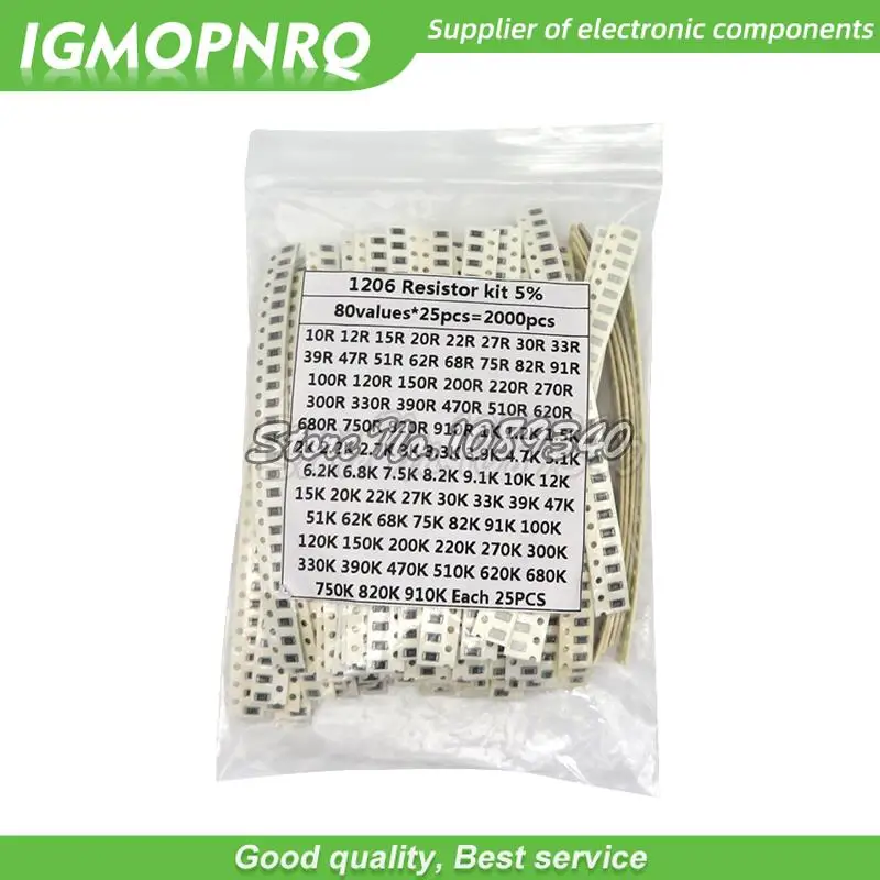 2000PCS-10-ohm-910K-ohm-1206-SMD-Resistor-Kit-Assorted-set-5-80values ...