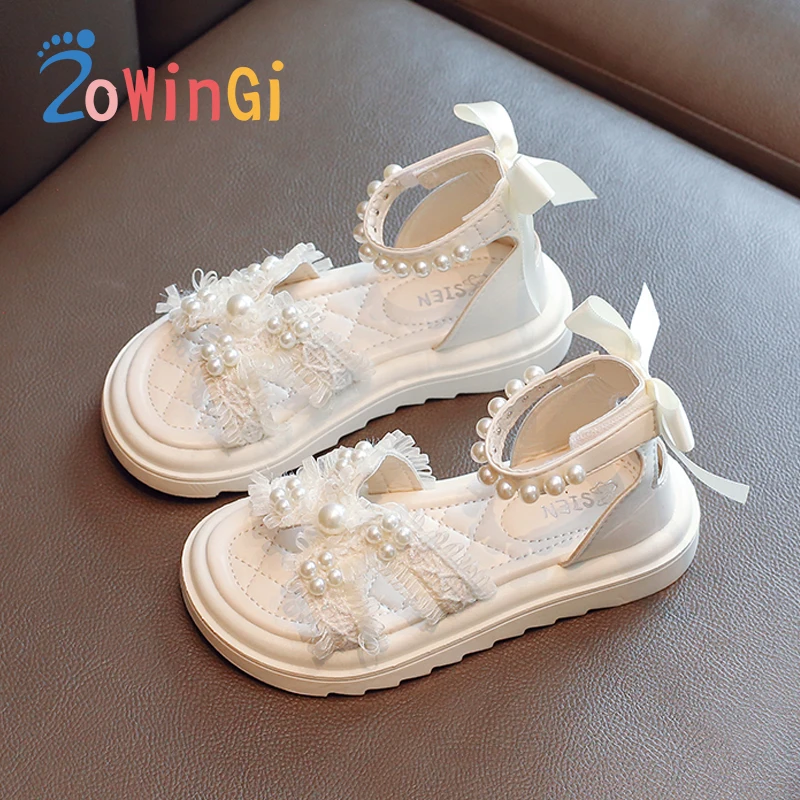 Size 23-36 Summer Girls Sandals Delicate Girl Child Sandal Pearl Girl ...