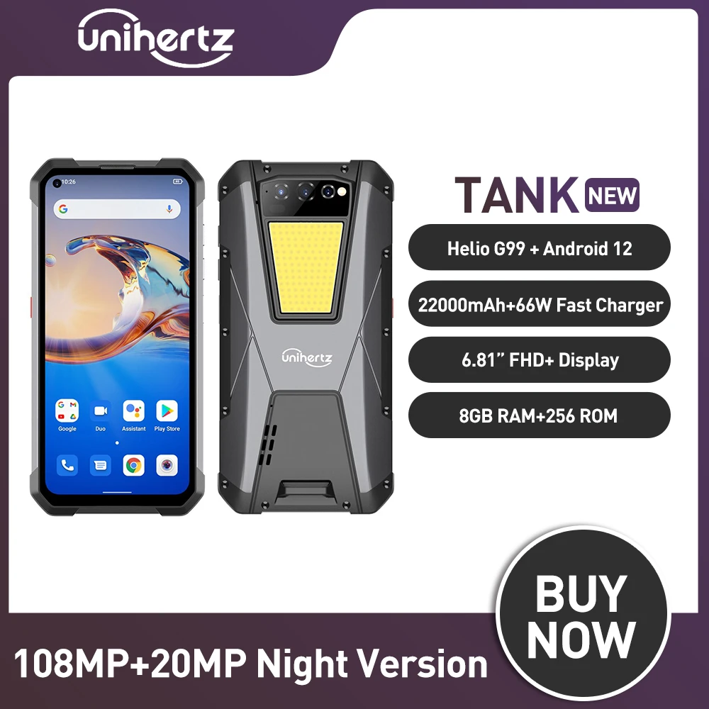 Smartphone áspero da bateria do tanque de unihertz maior 8gb 256gb ...
