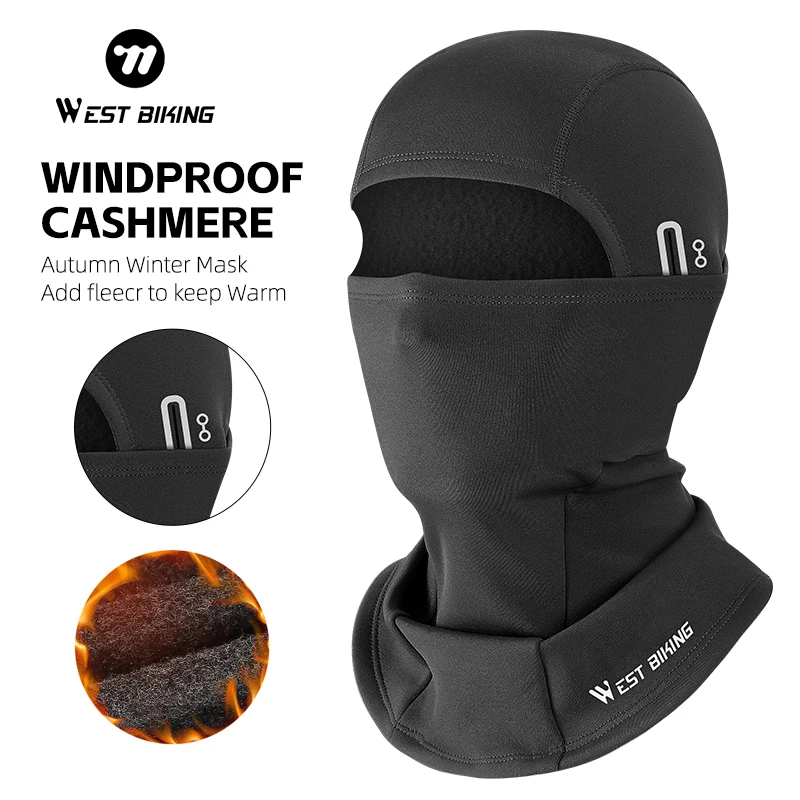 WEST BIKING Winter Warm Bicycle Balaclava Hat Full Face Windproof Bike ...