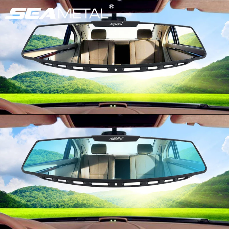SEAMETAL-Car-Mirror-Interior-Rearview-Mirrors-Blue-Curved-Surface-Anti ...