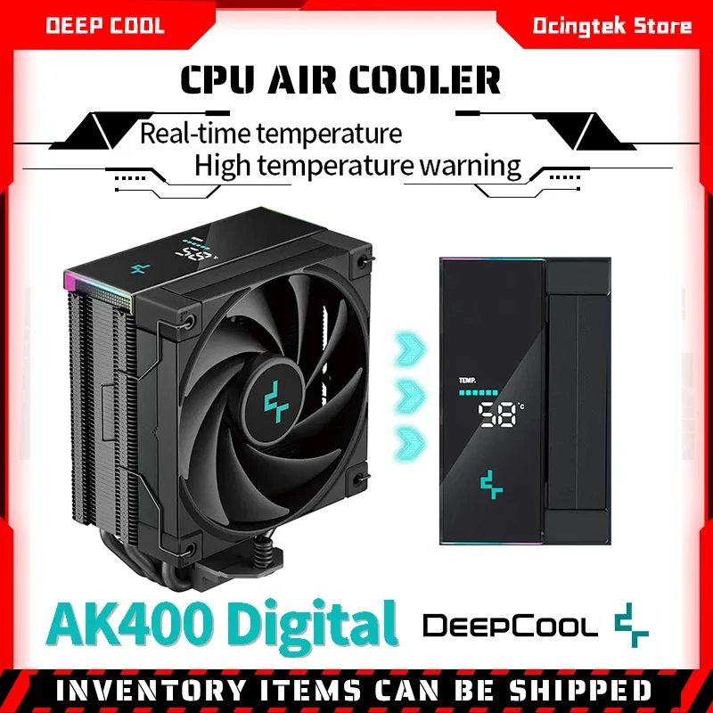 DeepCool-AK400-Digital-Display-CPU-Cooler-Plated-4-Heat-Pipe-12cm ...