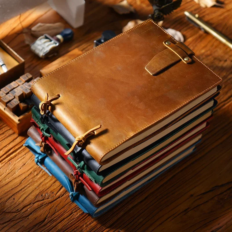 Fromthenon-Vintage-Handmade-Cowhide-Notebooks-Leather-Tie-Rope-Notebook ...