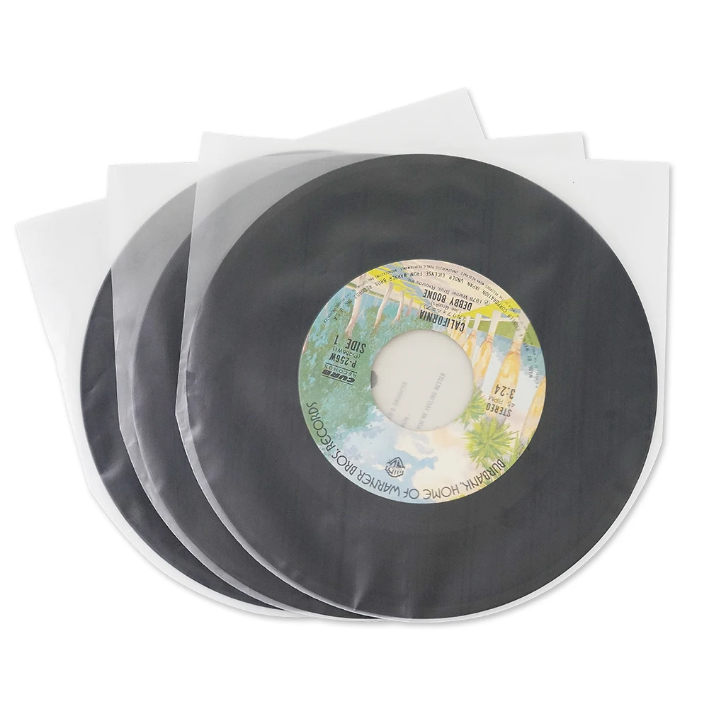 50Pcs 7" Clear Vinyl Record Protecter LP Record Plastic Bag Anti-static ...