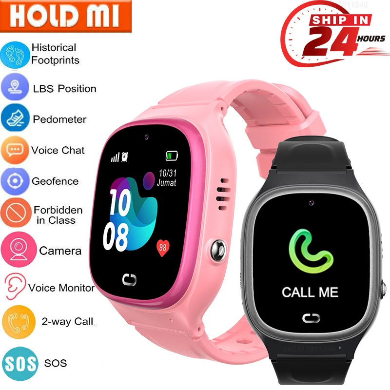 Children's Smart Watch Sos Phone Watch Smartwatch For Kids With Sim ...